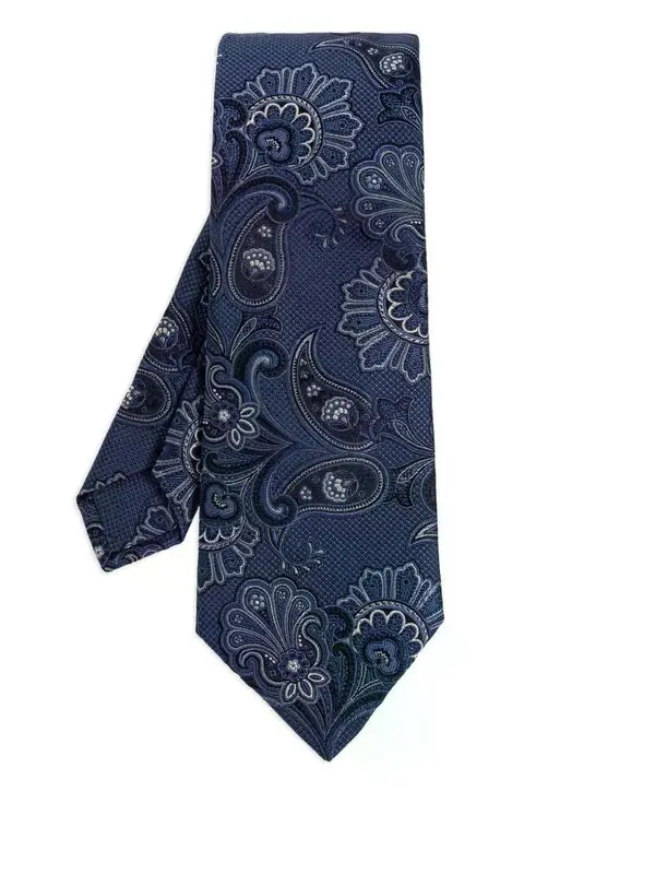 Etro Paisley-motif Neck Tie - Blue