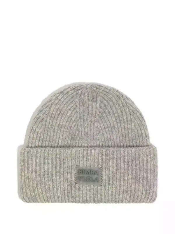 Bimba Y Lola Ribbed Patch Hat - Grey