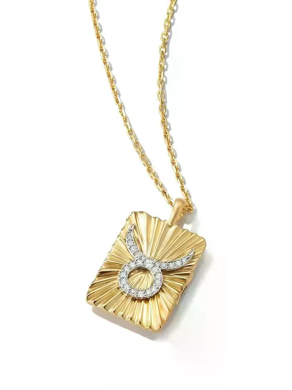 David Webb 18k Yellow And Platinum Taurus Diamond Pendant Necklace