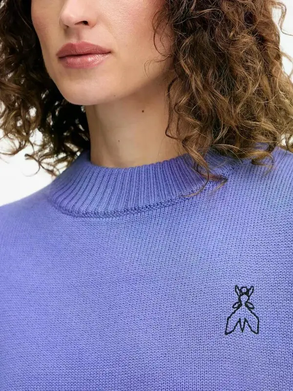 Patrizia Pepe Embroidered-logo Crew Neck Sweater