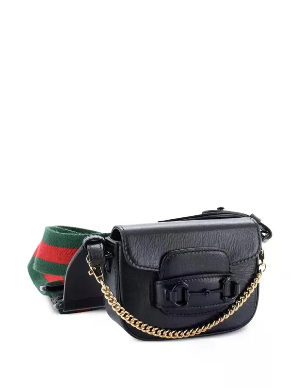 Gucci Horsebit 1955 Flap Wallet With Strap - Black