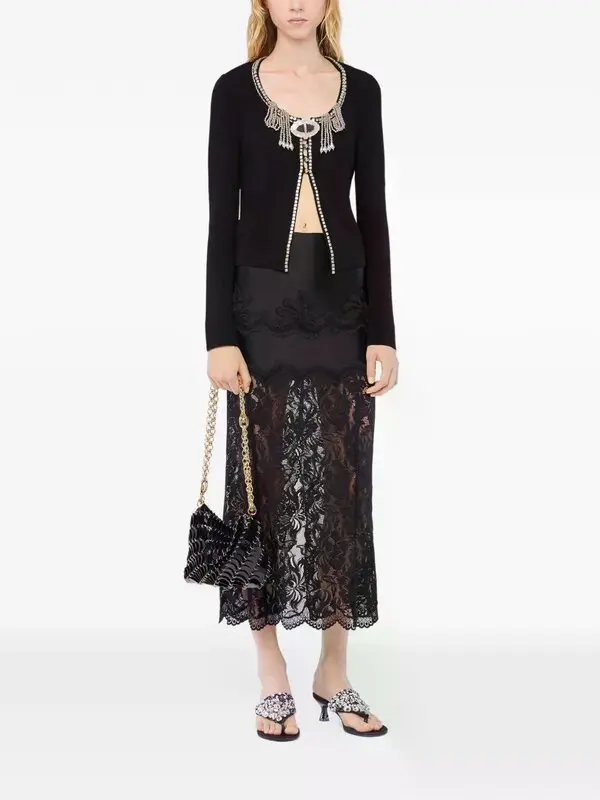 Rabanne Jeweled-embroidered Cardigan - Black