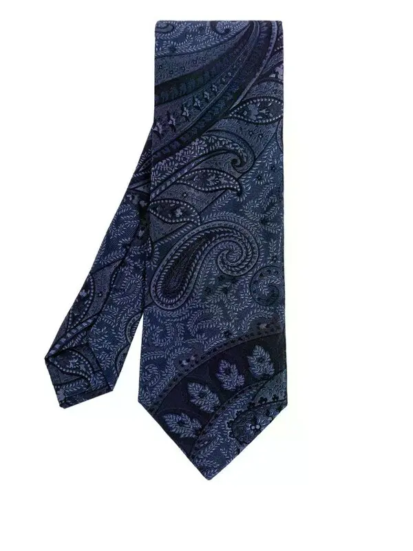 Etro Paisley-patterned Neck Tie - Blue