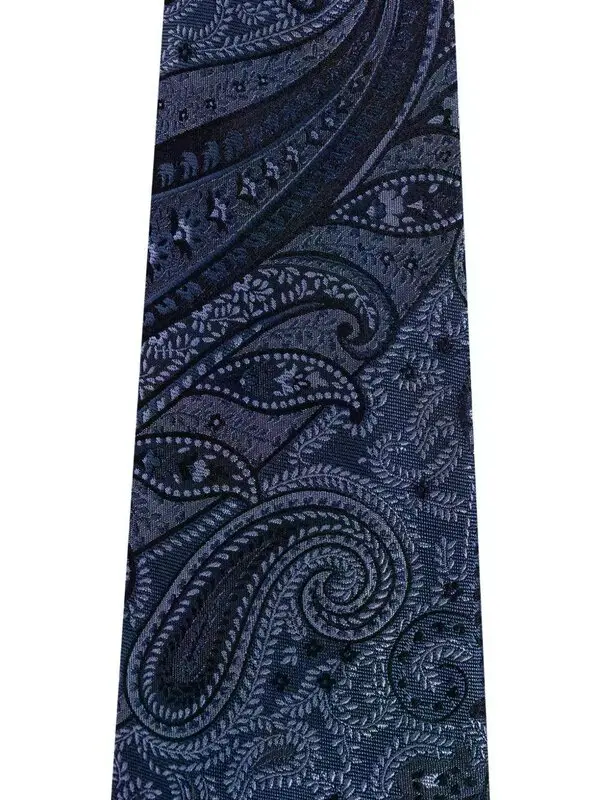 Etro Paisley-patterned Neck Tie - Blue
