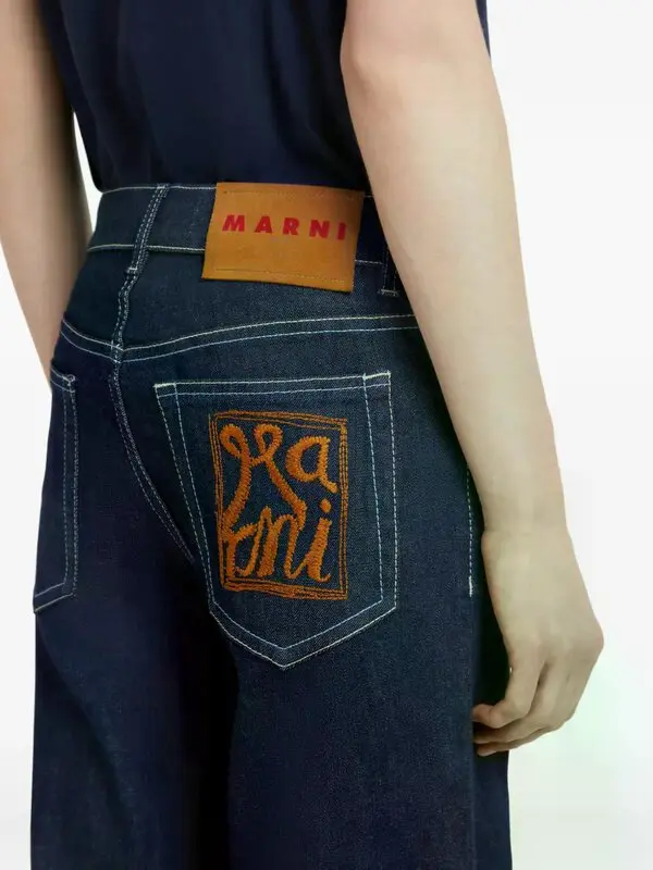 Marni Embroidered Logo Trousers
