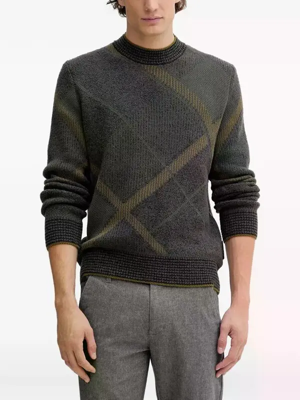 Marc O'polo Argyle Pattern Textured Knit Sweater