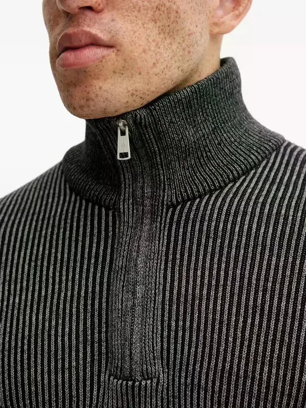 Marc O'polo Half-zip High Neck Sweater - Grey