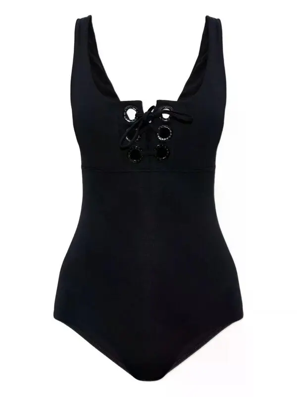 Melissa Odabash Eyelet-detail Swimsuit - Black