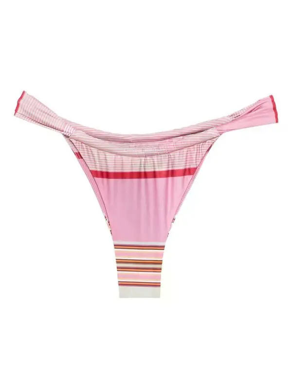 Faithfull The Brand Andez Striped Bikini Bottom - Pink
