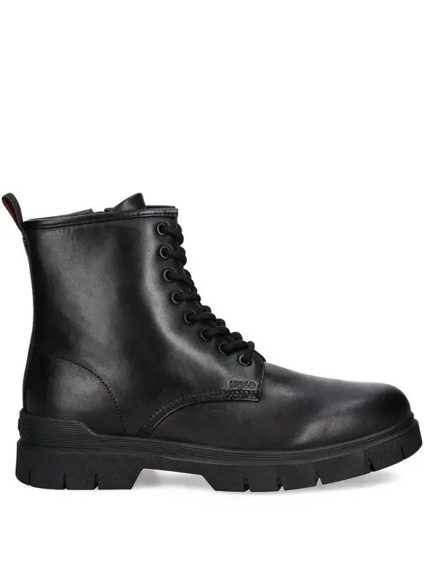 Hugo Lace-up Zip Boots - Black