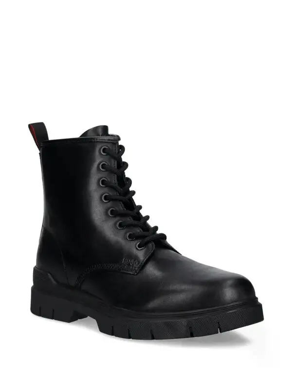 Hugo Lace-up Zip Boots - Black