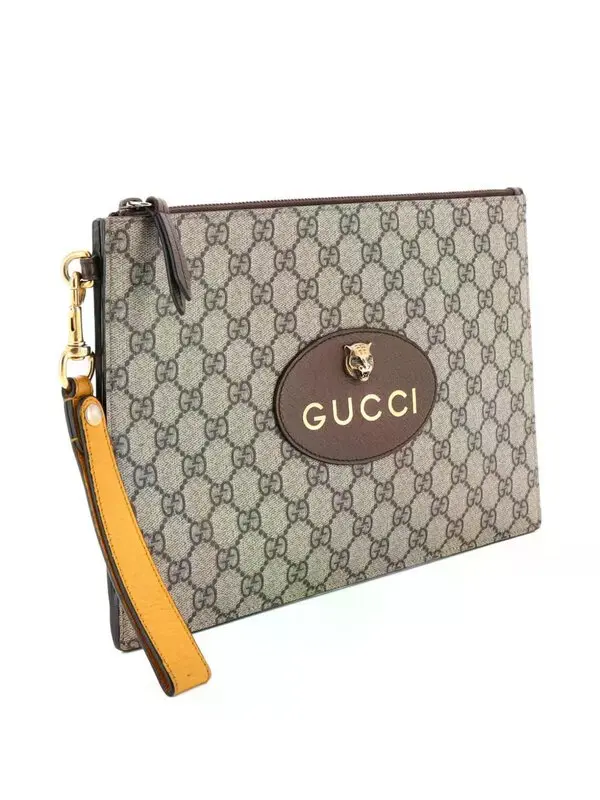 Gucci Neo Vintage Gg Coated Canvas Wristlet Pouch