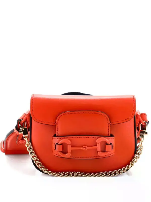 Gucci Horsebit 1955 Flap Wallet With Strap - Orange