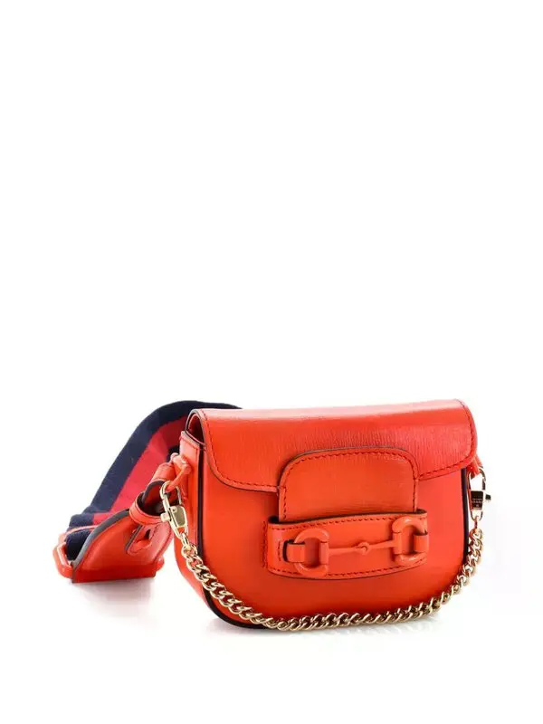 Gucci Horsebit 1955 Flap Wallet With Strap - Orange