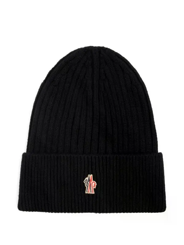 Moncler Ribbed Beanie - Black