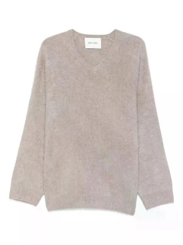 Soft Goat Brushed V-neck Sweater