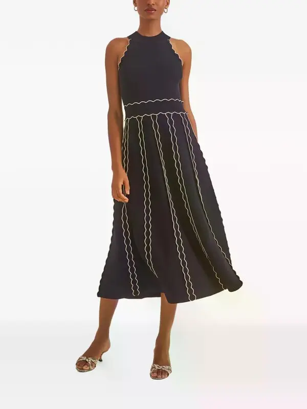 Cara Cara Rosendale Scalloped Knitted Midi Dress