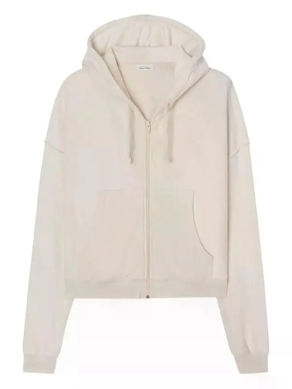 American Vintage Zip-up Textured Terry Hoodie - Neutrals