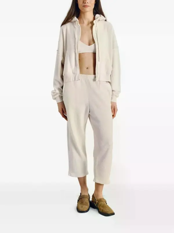 American Vintage Zip-up Textured Terry Hoodie - Neutrals