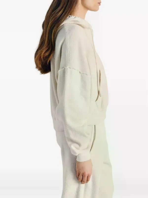 American Vintage Zip-up Textured Terry Hoodie - Neutrals