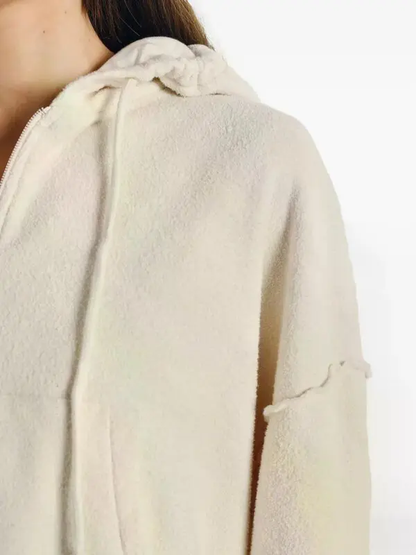 American Vintage Zip-up Textured Terry Hoodie - Neutrals