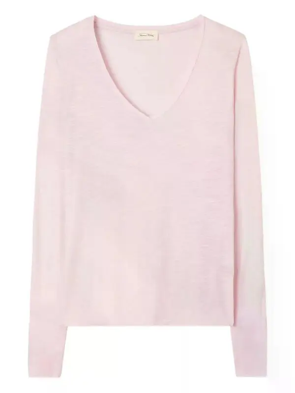 American Vintage Jacksonville Long-sleeve V-neck T-shirt - Pink