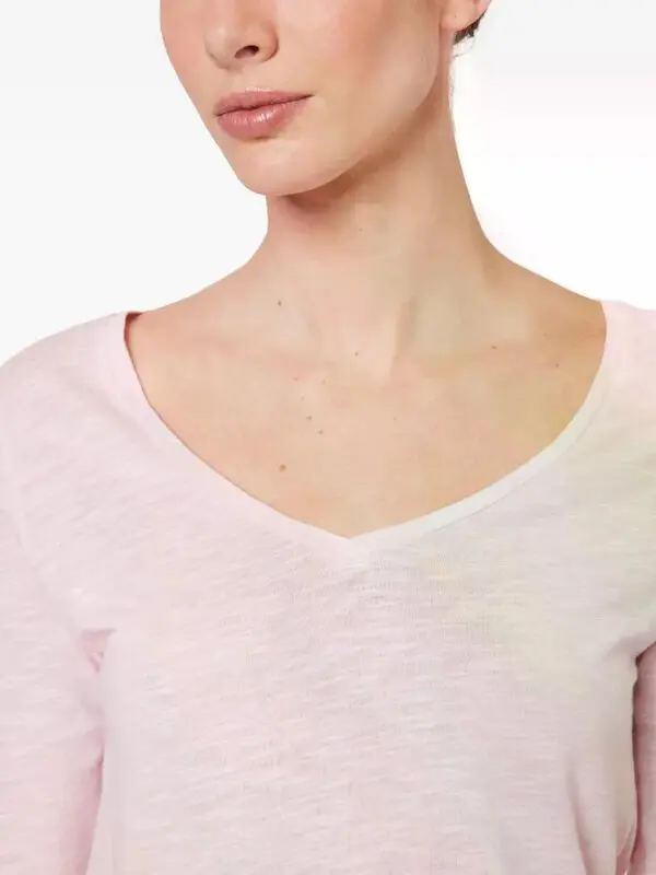 American Vintage Jacksonville Long-sleeve V-neck T-shirt - Pink
