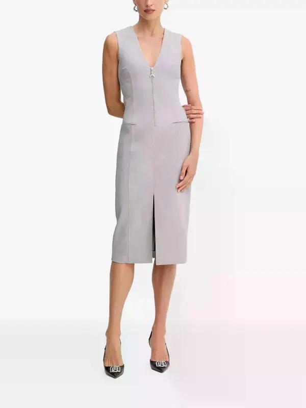 Patrizia Pepe Zip-fastening Sleeveless Midi Dress - Grey