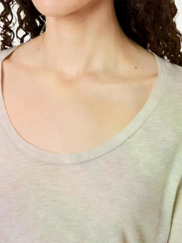 American Vintage Long-sleeved Scoop-neck T-shirt - Neutrals