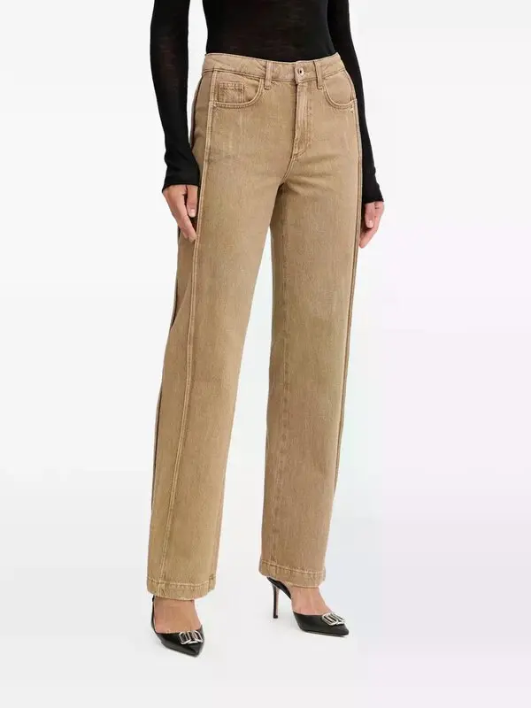 Patrizia Pepe Logo-appliqué Straight Leg Jeans