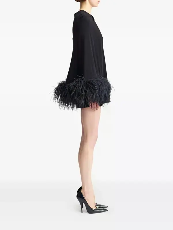 16Arlington Feather Trim Mini Dress