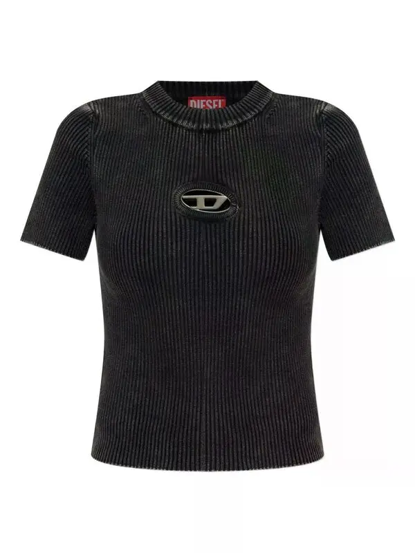 DIESEL® Ribbed Logo T-shirt - Black