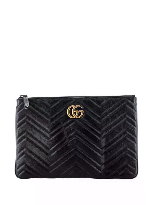 Gucci Gg Marmont Matelasse Leather Clutch Bag