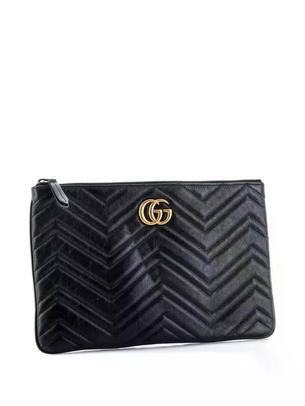 Gucci Gg Marmont Matelasse Leather Clutch Bag