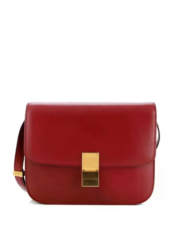 Celine Classic Box Smooth Leather Medium Bag - Red