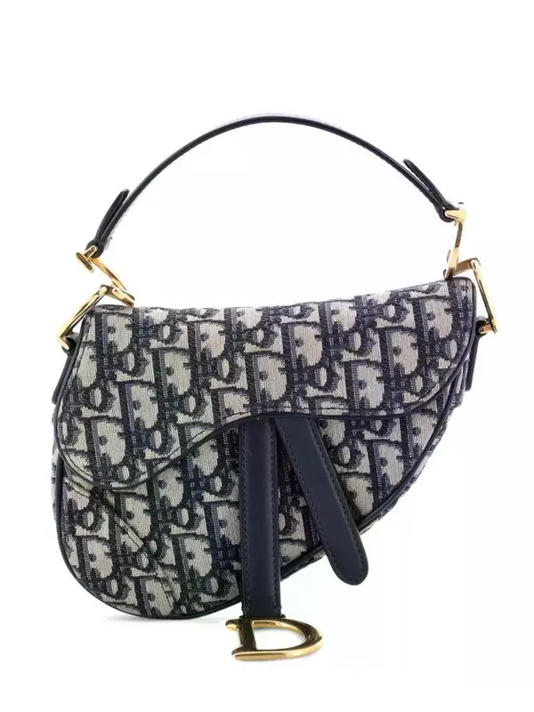 Dior Saddle Handbag Oblique Canvas Mini - Blue