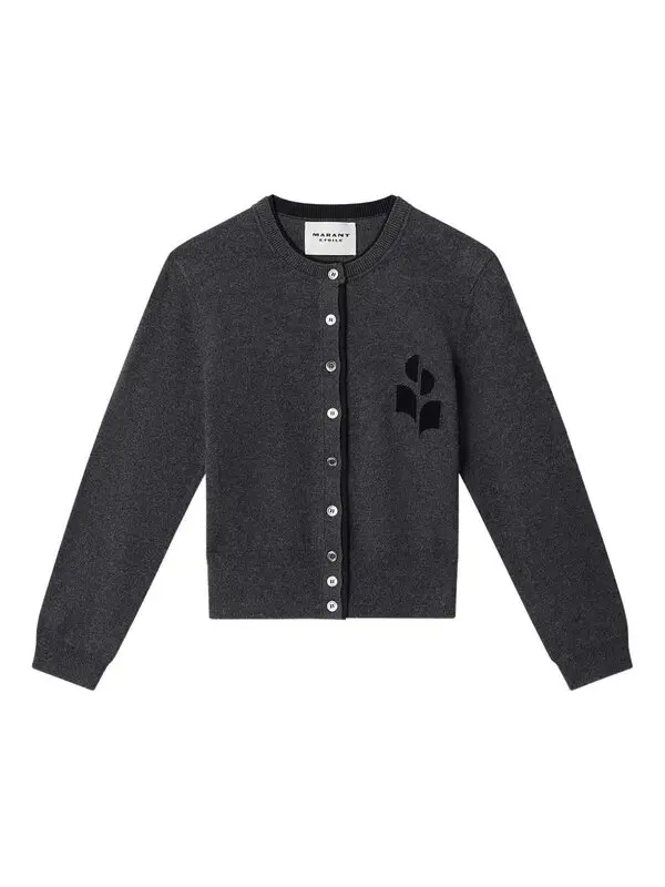 MARANT ETOILE Lona Appliqué-detail Cardigan - Grey