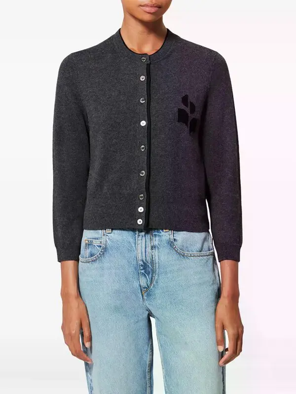 MARANT ETOILE Lona Appliqué-detail Cardigan - Grey
