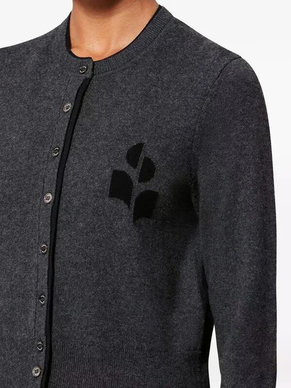 MARANT ETOILE Lona Appliqué-detail Cardigan - Grey