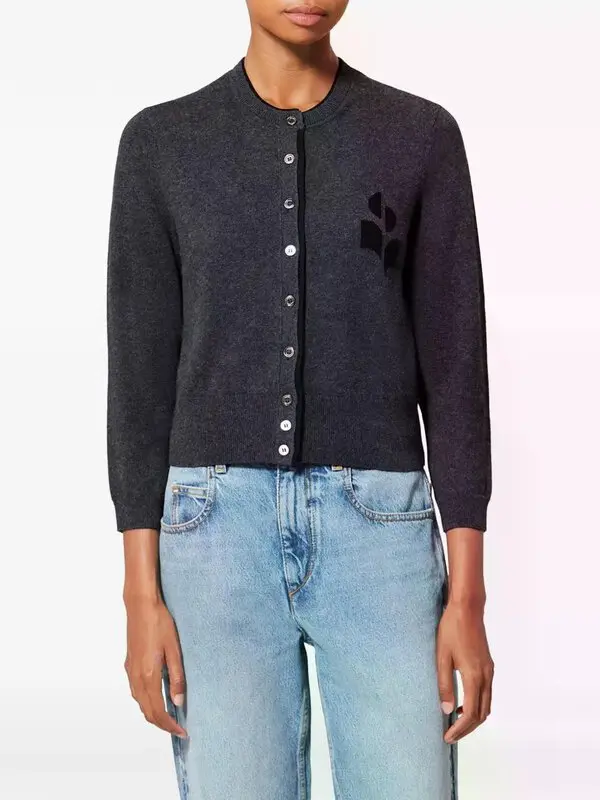 MARANT ETOILE Lona Appliqué-detail Cardigan - Grey