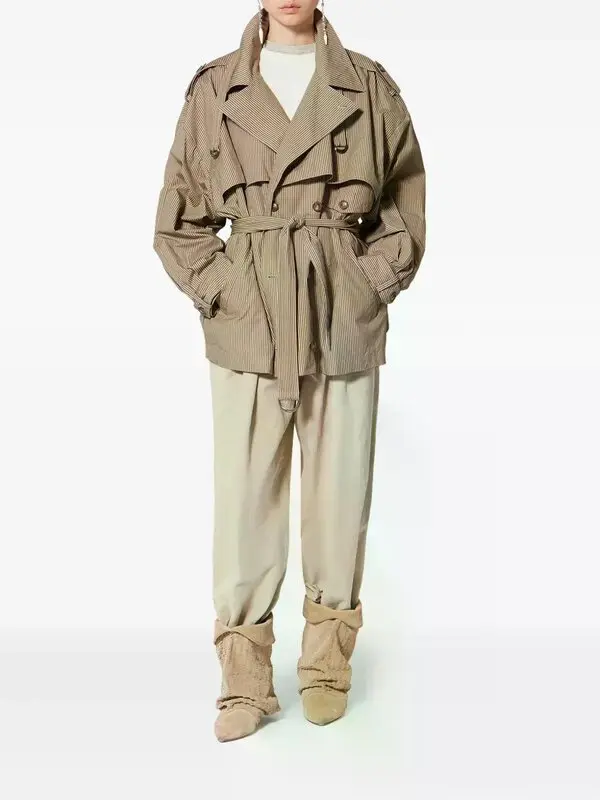 MARANT ETOILE Claya Striped-pattern Jacket - Neutrals