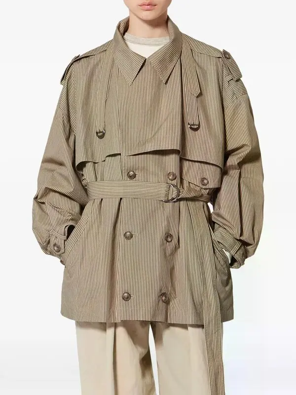 MARANT ETOILE Claya Striped-pattern Jacket - Neutrals