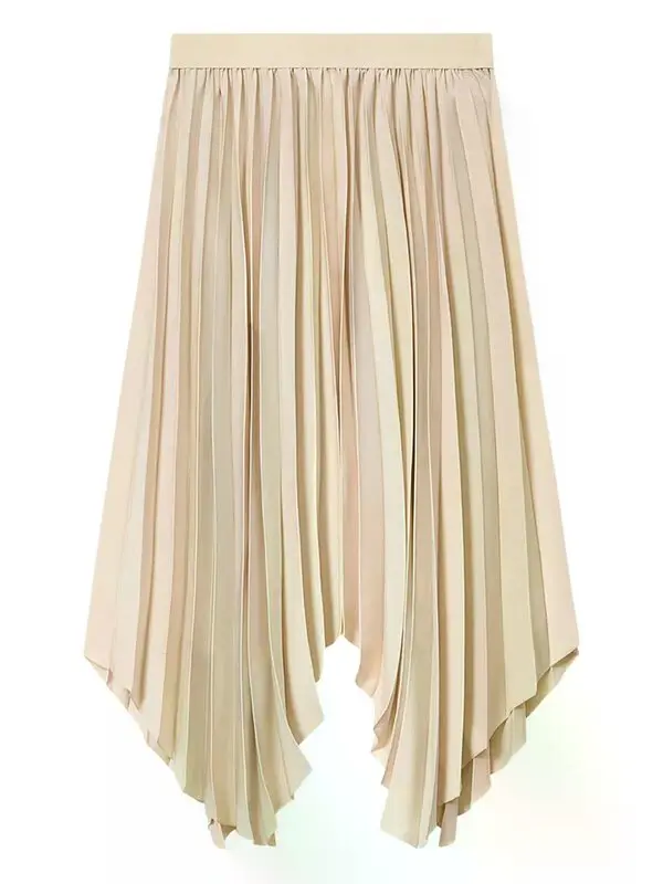 Isabel Marant Étoile Long Pleated Crepe Skirt - Neutrals