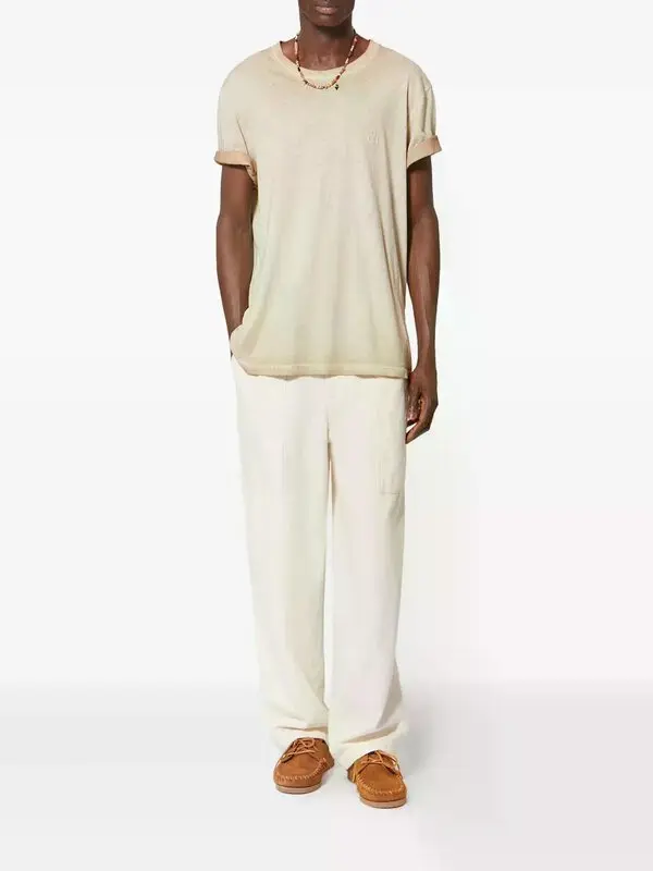 MARANT Honore Logo-embroidered T-shirt - Neutrals