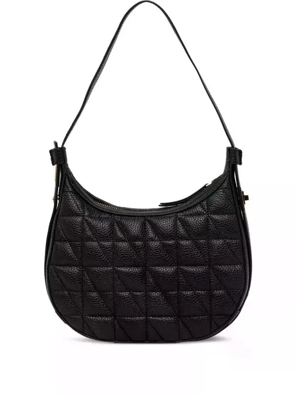 Geox Quilted Zip-up Shoulder Bag - Black