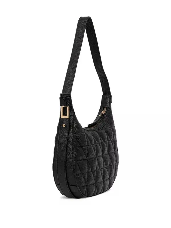Geox Quilted Zip-up Shoulder Bag - Black