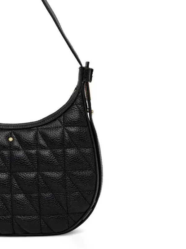 Geox Quilted Zip-up Shoulder Bag - Black