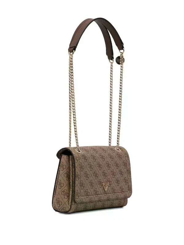 Guess Monogram Chain Satchel - Brown