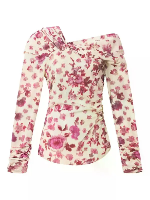 Isabel Marant Étoile Danka Printed Off-shoulder Top - Neutrals
