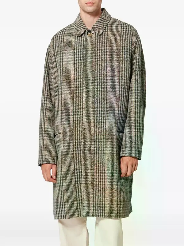 MARANT Franco Checked Single-breasted Coat - Brown
